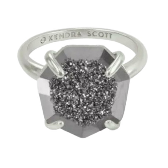 Kendra Scott | Jewelry | Kendra Scott Rhodium Platinum Druzy Cocktail ...